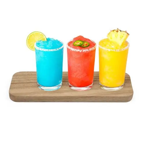 Final Touch 4 Piece Margarita And Frozen Drink Flight Tasting Set - Brown