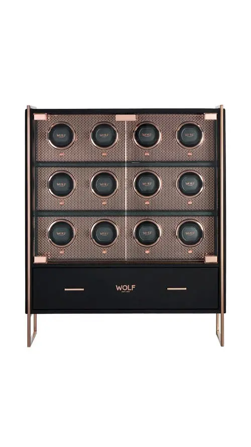 Wolf Axis 12 Piece Watch Winder Cabinet - Copper