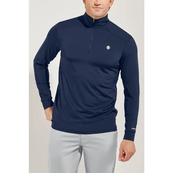 Coolibar Agility Performance Quarter-zip Pullover - Navy