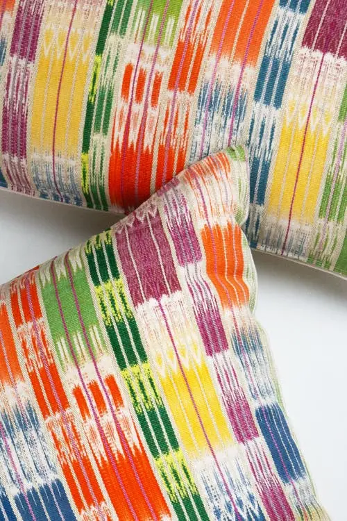 ARCHIVE NEW YORK Vintage Handwoven Carmen Ikat Pillow