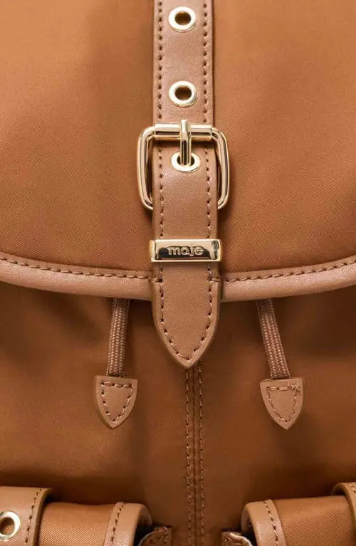 Maje Leather And Nylon Backpack