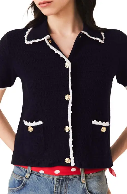 Maje Cardigan With Crochet Trim