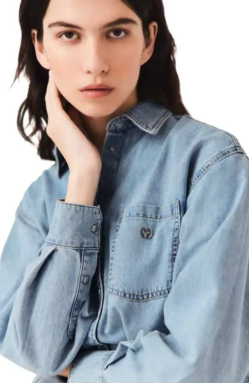Maje Denim Shirt With Logo