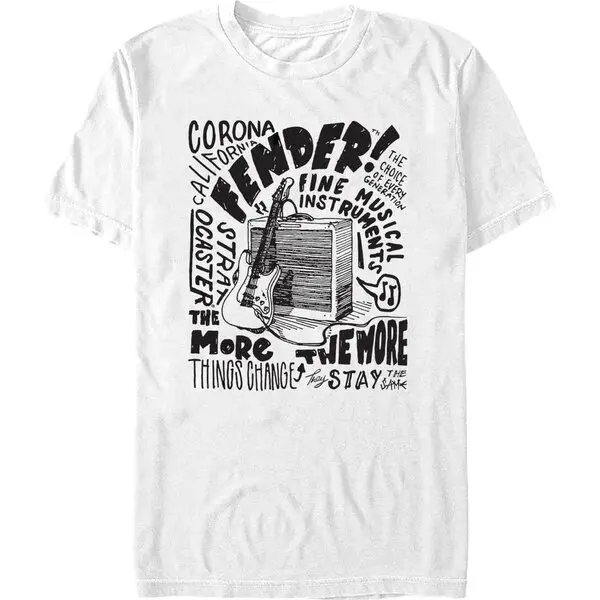 FENDER Sketch Poster Short Sleeve Graphic T-shirt - White