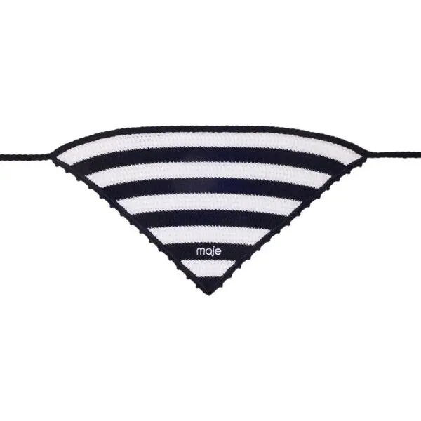 Maje Striped Knit Triangle - White/navy