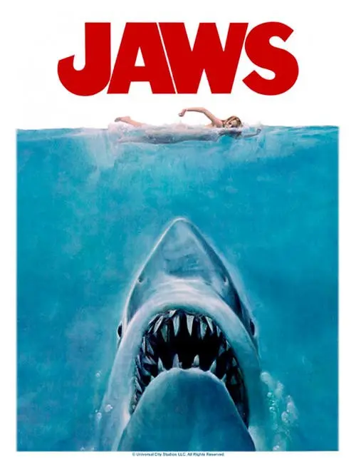 JAWS Oversized Movie Poster Graphic T-shirt