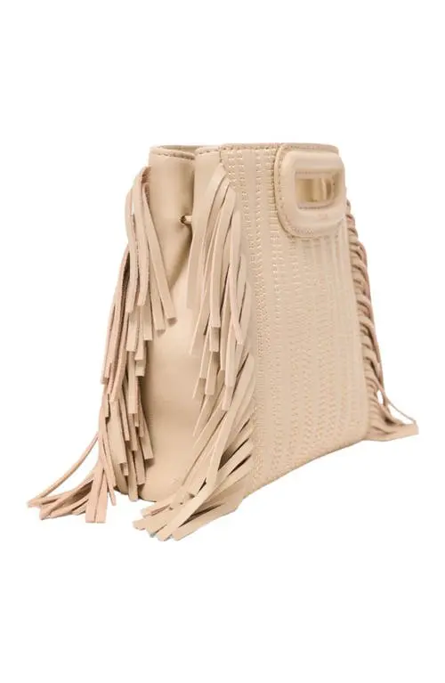 Maje Topstitched Leather Mini M Bag