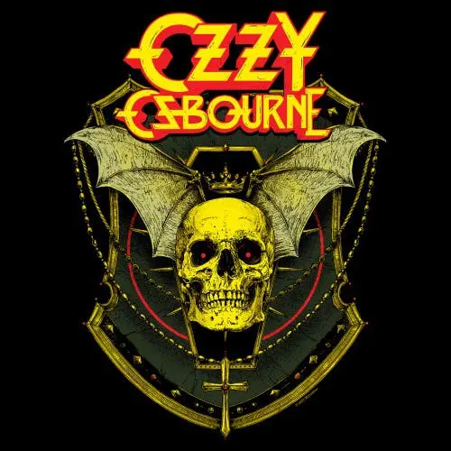 OZZY OSBOURNE Skull & Shield Logo Graphic T-shirt