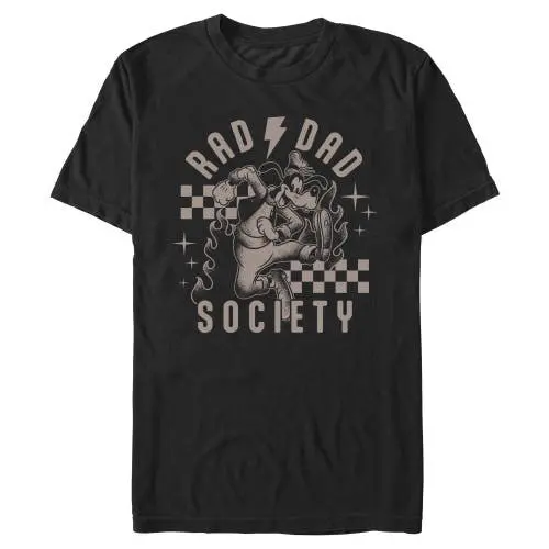 MICKEY & FRIENDS Goofy Art Rad Dad Society Graphic T-shirt - Black