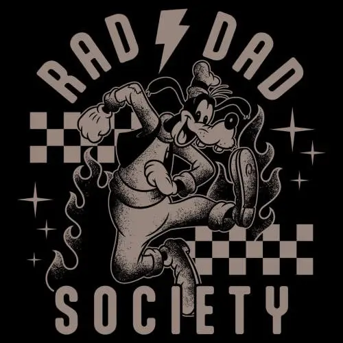 MICKEY & FRIENDS Goofy Art Rad Dad Society Short Sleeve Graphic T-shirt - Black