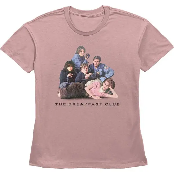 THE BREAKFAST CLUB Movie Poster Graphic T-shirt - Desert Pink