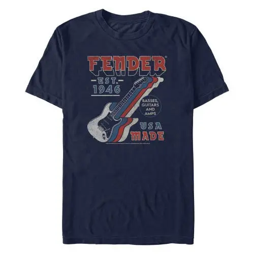 FENDER Est. 1946 Usa Made Short Sleeve Graphic T-shirt - Navy Blue