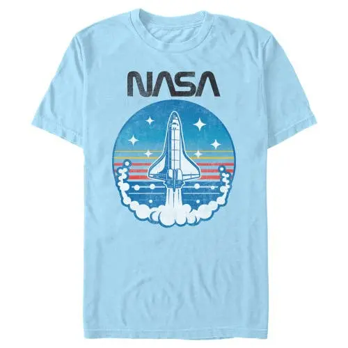 NASA Space Shuttle Badge Graphic T-shirt - Light Blue