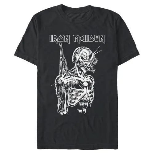IRON MAIDEN Monochrome Somewhere In Time Graphic T-shirt