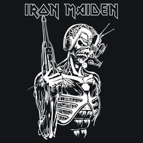 IRON MAIDEN Monochrome Somewhere In Time Graphic T-shirt