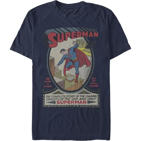 SUPERMAN Vintage Daring Exploits Cover Graphic T-shirt