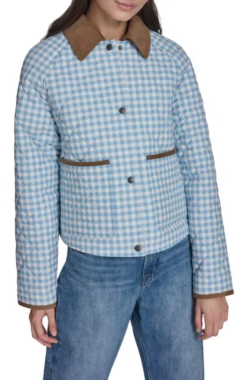 LEVI'S Quilted Barn Jacket - Light Blue/white Gingham