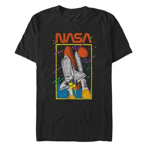 NASA Rocket Retro Logo Graphic T-shirt - Black