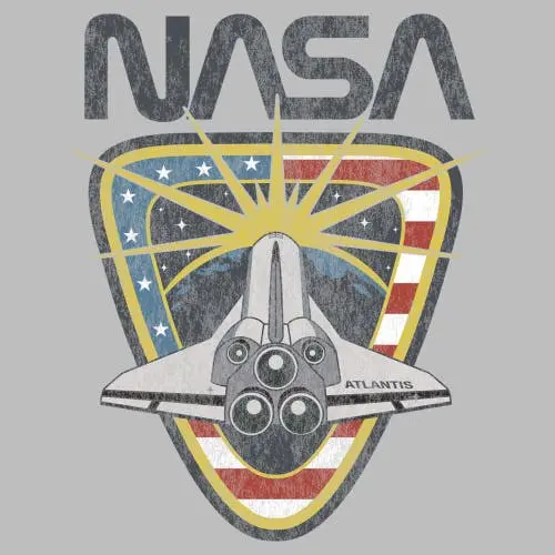 NASA Atlantis Spaceship Logo Graphic T-shirt