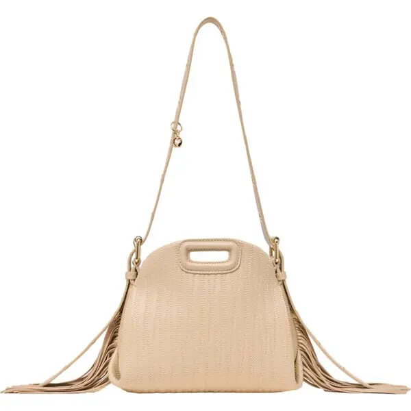 Maje Miss M Stitched Leather Mini Bag - Cream