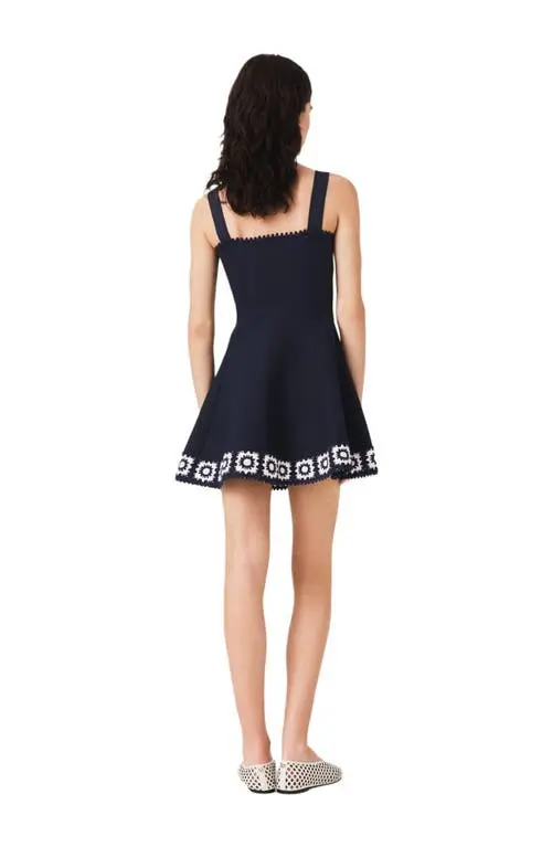 Maje Dress With Crochet Panels