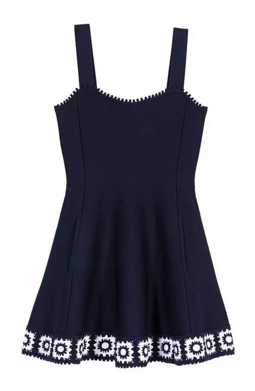 Maje Dress With Crochet Panels