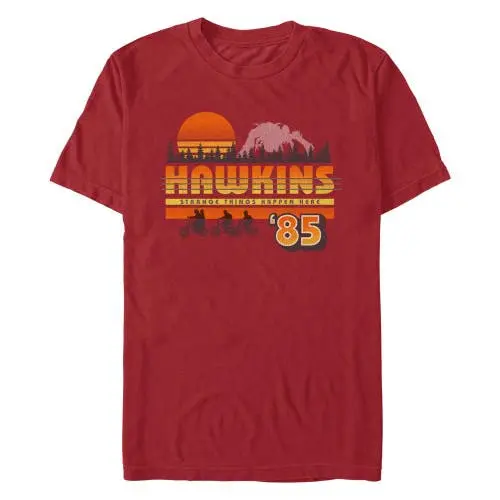 STRANGER THINGS Retro Hawkins Bikers Graphic T-shirt