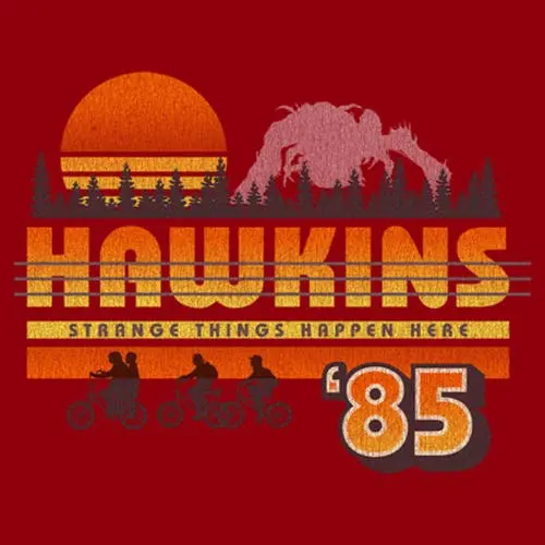 STRANGER THINGS Retro Hawkins Bikers Graphic T-shirt