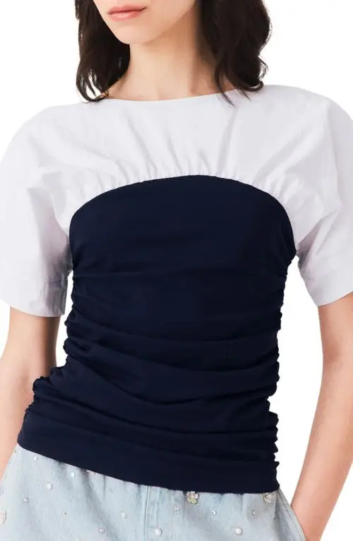 Maje Pleated Jersey Top