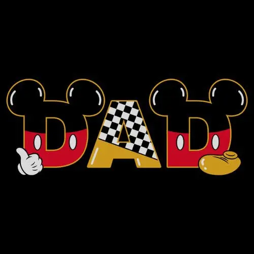 MICKEY & FRIENDS Dad Mice Pattern Short Sleeve Graphic T-shirt