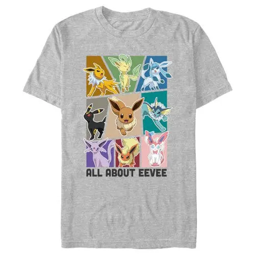 POKEMON All About Eevee Eeveeloution Short Sleeve Graphic T-shirt