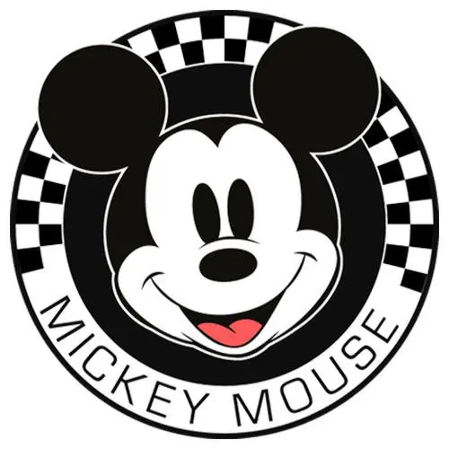 MICKEY & FRIENDS Checkered Mickey Mouse Portrait Short Sleeve Graphic T-shirt