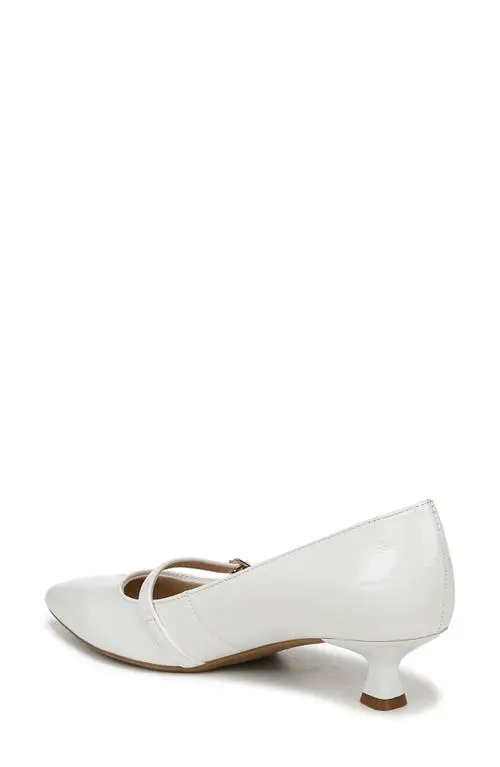LIFESTRIDE Madelyn Mary Jane Pointed Toe Kitten Heel Pump - White