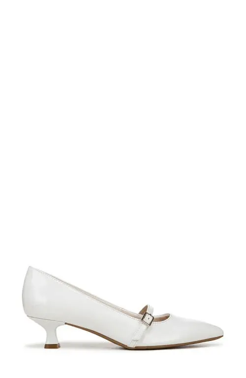 LIFESTRIDE Madelyn Mary Jane Pointed Toe Kitten Heel Pump - White
