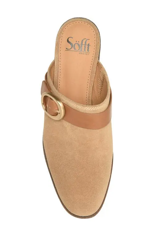 SOFFT Giovanna Leather Mule With Buckle Detail - Desert