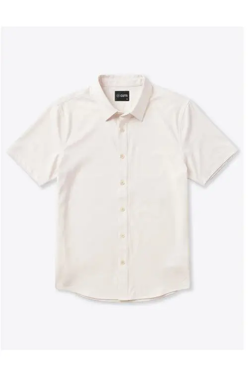 CUTS Crossover Performance Short Sleeve Button-up Shirt - Bone