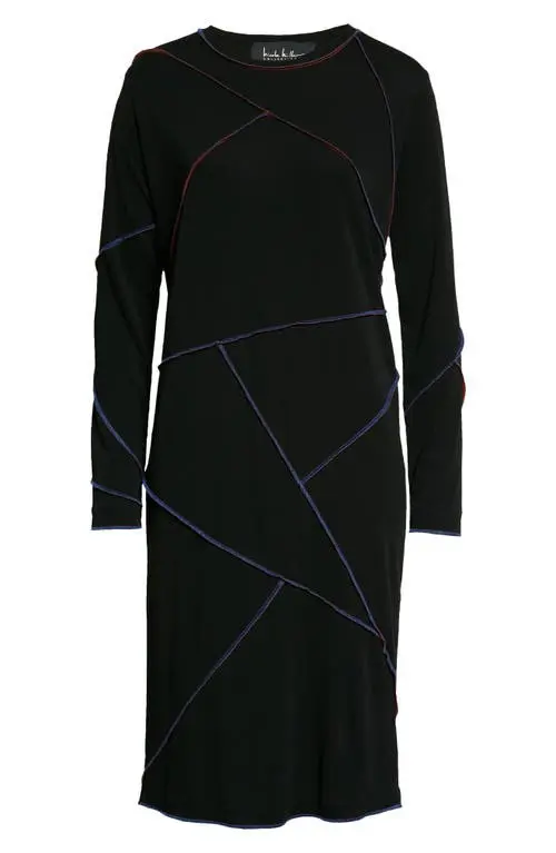 Nicole Miller Long Sleeve Matte Jersey Dress