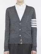 Thom Browne V-neck Cardigan W/ 4 Bar