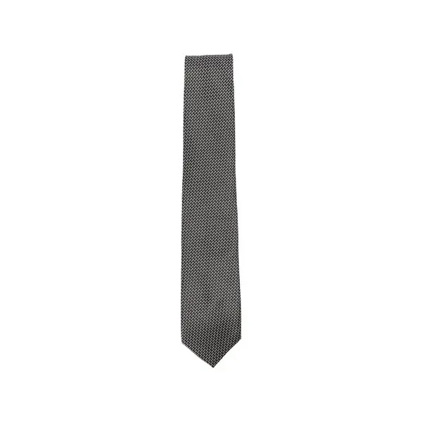 TOM FORD Geometric Pattern Neck Tie - Black
