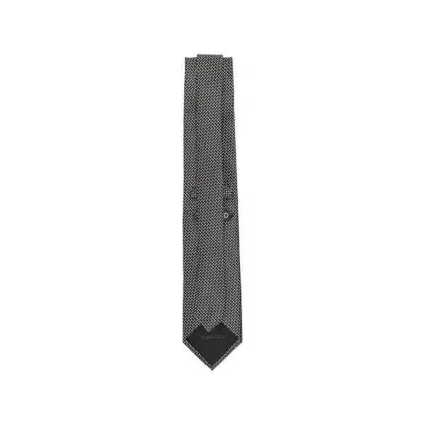 TOM FORD Geometric Pattern Neck Tie - Black