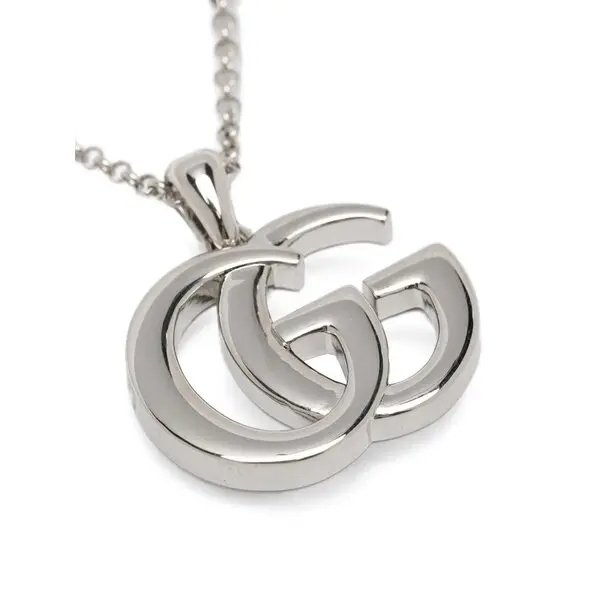 Gucci Tone Double G Pendant Necklace