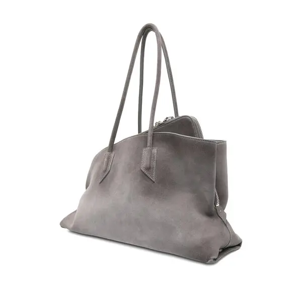 Attico Grey Calf Leather Shoulder Bag - Gray