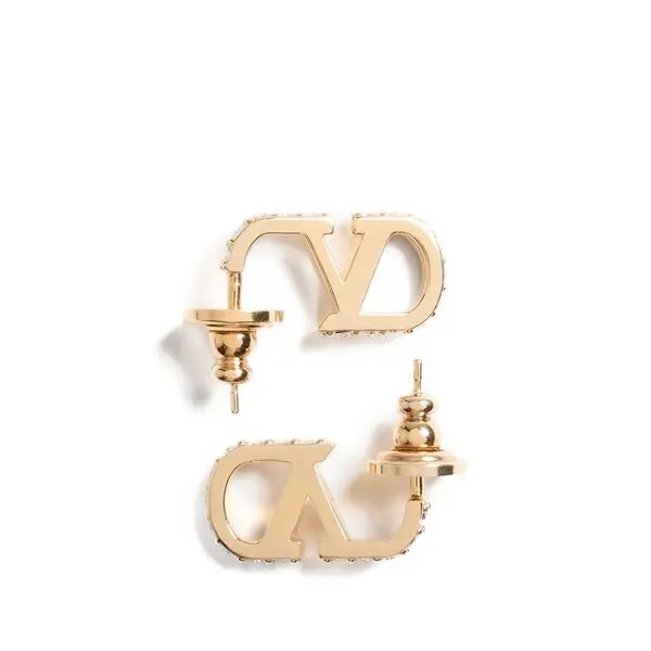 Valentino Garavani Tone Swarovski® Crystal Embellished Vlogo Signature Stud Earrings - Gold