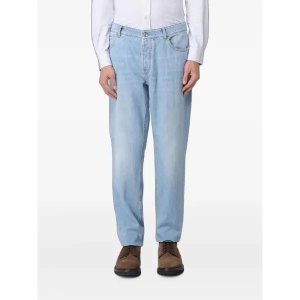Brunello Cucinelli Tailored Stretch-cotton Trousers - Blue