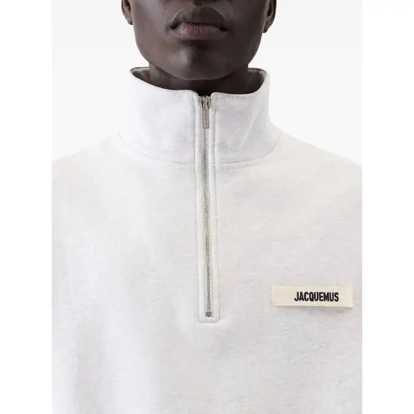 Jacquemus Grey Cotton Quarter-zip Sweatshirt - Multicolor