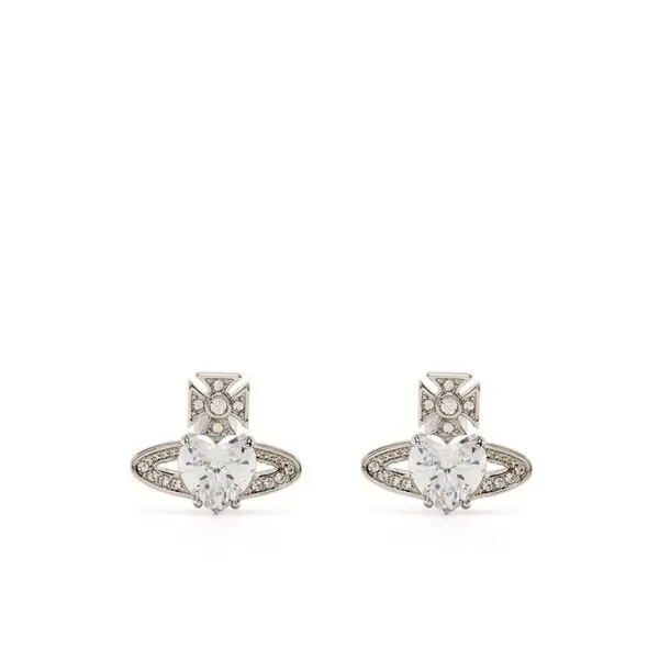 VIVIENNE WESTWOOD Plated Crystal Orb Stud Earrings - Silver