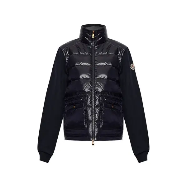 Moncler Navy Down Feather Padding Cardigan - Blue