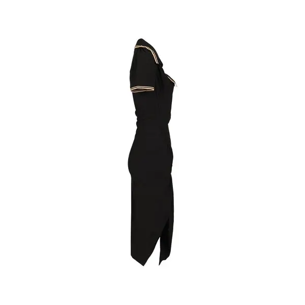 VIVIENNE WESTWOOD Cotton Jersey Embroidered Orb Day Dress - Black