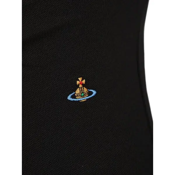 VIVIENNE WESTWOOD Cotton Jersey Embroidered Orb Day Dress - Black