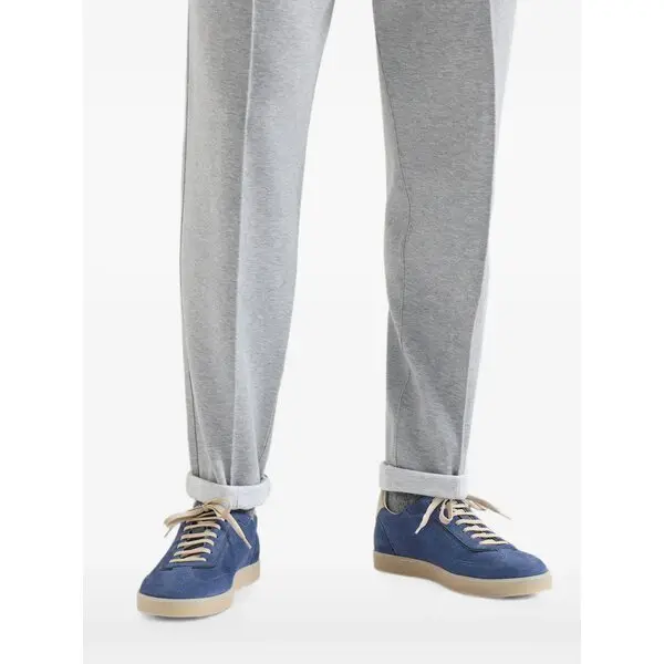 Brunello Cucinelli Suede Lace-up Low-top Sneakers - Blue